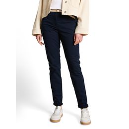 Tom Tailor Damen Chinohose "Tom Tailor Chino", blau, Gr. 42, unifarben, Web, Obermaterial: 86% Baumwolle, 10% Polyester, 4% Elasthan. Futter: 100%