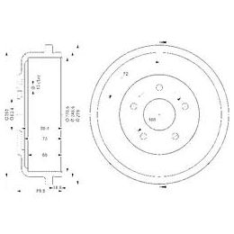 ATE Bremstrommel 24.0222-8033.1 hinten rechts links f&uuml;r FORD 1361302 4455981 1361304
