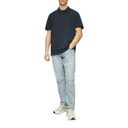 QS Herren Poloshirtblau, Gr. S, unifarben, Jersey, Obermaterial: 100% Baumwolle, Shirts