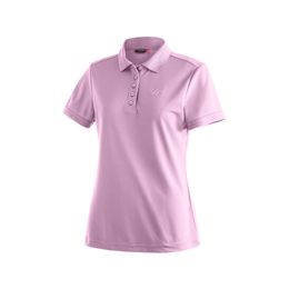 Poloshirt Maier Sports "Ulrike", Herren, Gr. 42, blassrosa, 100% Polyester, Rundhals, Shirts Poloshirt, Damen Polo kurzarm, leichtes Shirt, Funktionsshirt mit Kragen, Reg Fit