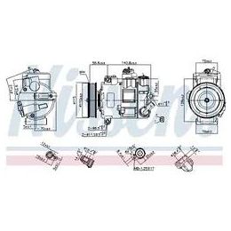 NISSENS Kompressor, Klimaanlage 890632 12V f&uuml;r SKODA VW SEAT CUPRA AUDI 1KD820803H 5Q0820803 5N0820803