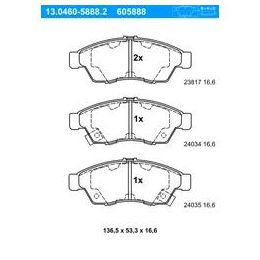 ATE Bremsbelagsatz, Scheibenbremse 13.0460-5888.2 vorne rechts links f&uuml;r SUZUKI 55810-54G60 55810-54G50 55810-54G61