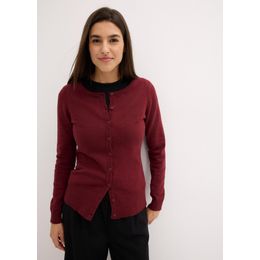 bonprix Damen Strickjacke, lila, Gr. 40, unifarben, Strick, Obermaterial: 60% Baumwolle, 30% Polyester, 10% Polyamid, Strickjacken, gerade Passform,