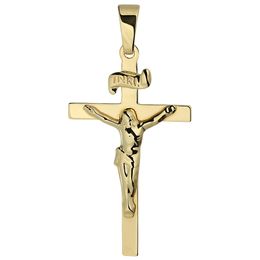 Kreuzanh&auml;nger Jobo "Kreuz mit Korpus und INRI 26 mm", gelbgold 333, Schmuckanh&auml;nger, Herren, Gelbgold 333, 8 Karat 333 Gold