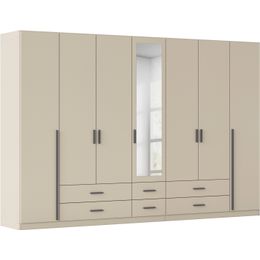 Kleiderschrank Rauch "Schrank Garderobe Ankleide GAMMA Breiten 91/136/181/226/271/315/360 cm", beige (champagner), griffstangen graumetallic, B:315cm H:210cm T:54cm, Holzwerkstoff, Schr&auml;nke, Kleiderschrank, verschiedene Griff-Varianten, mit Spiegel TOPSELLER MADE IN GERMANY, Topseller