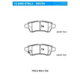 ATE Bremsbelagsatz, Scheibenbremse 13.0460-5784.2 hinten rechts links f&uuml;r NISSAN 44060-EB325 44060-EA091 44060-EA090