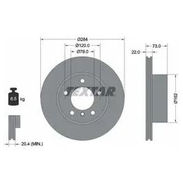 TEXTAR Bremsscheibe PRO 92238403 vorne rechts links bel&uuml;ftet 284mm f&uuml;r BMW 6764629 34116764629 34116854996