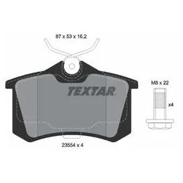 TEXTAR Bremsbelagsatz, Scheibenbremse 2355406 hinten rechts links f&uuml;r RENAULT PEUGEOT VAUXHALL OPEL SAMSUNG 8671005852 7701209735 440661332R
