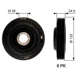 GATES Riemenscheibe, Kurbelwelle DriveAlign&reg; TVD1059 ohne Zubeh&ouml;r 132mm f&uuml;r FORD 928M6B320DF 928M6B320DE 928M6B320DB