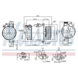 NISSENS Kompressor, Klimaanlage 89483 12V f&uuml;r BMW 64526918752 3R41045010 64506950789