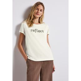 Street One Damen T-Shirt, wei&szlig;, Gr. 36, unifarben, Web, 50% Baumwolle, 50% Modal, Shirts, im soften Baumwoll-Mix