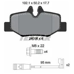 TEXTAR Bremsbelagsatz, Scheibenbremse 2400801 hinten rechts links f&uuml;r MERCEDES-BENZ 0014211010 A0064204420 A0014211010