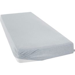 Spannbettlaken OTTO HOME "VALJE in Melange-Optik, hochwertiger Baumwoll-Jersey 130g/m&sup2;", grau (hellgrau meliert), B:140cm L:200cm, Jersey, Obermaterial: 100% Baumwolle, Bettlaken, Spannbettlaken, Baumwolle, f&uuml;r Matratzen bis 25 cm H&ouml;he, Bettlaken aus Melange-Garn