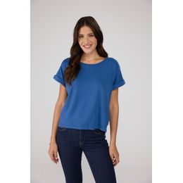 LIEBLINGSST&Uuml;CK LIEBLINGSST&Uuml;CK Damen Rundhalsshirt "CamilaEp", blau, Gr. L, clean, unifarben, Jersey, Obermaterial: 100% Baumwolle, Shirts, aus reiner Baumwolle