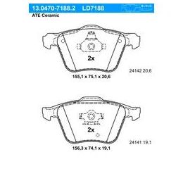 ATE Bremsbelagsatz, Scheibenbremse Ceramic 13.0470-7188.2 vorne rechts links f&uuml;r VOLVO 274331 31262705