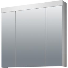 Spiegelschrank Welltime "Dormoletto", wei&szlig; melamin, B:80cm H:75cm T:16cm, FSC-zertifizierter Holzwerkstoff, Schr&auml;nke, Spiegelschrank, Badspiegel in Wei&szlig; mit 9 F&auml;chern - Ma&szlig;e (B/T/H) 80/16/75 cm