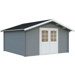 Gartenhaus Palmako "Lotta", hellgrau, wei&szlig;, ohne Fu&szlig;boden, ohne Dacheindeckung, Massivholz, Gartenh&auml;user, Gartenhaus, verschiedene Farben