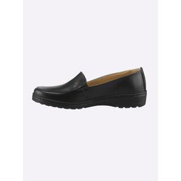 Casual Looks Damen Slipper, Gr. 36, schwarz, Glattleder, Schuhe