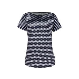 TRIGEMA Damen T-Shirt "TRIGEMA T-Shirt mit schickem P&uuml;nktchen-Muster", blau, Gr. L, Single Jersey, 100% Baumwolle, Shirts