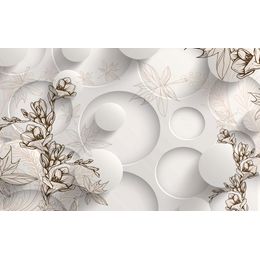 Fototapete papermoon "Muster mit Blumen", bunt, B:4,5m L:2,8m, Vlies, Tapeten