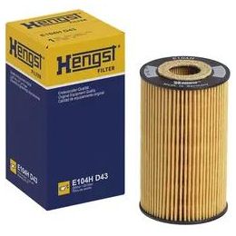 HENGST FILTER &Ouml;lfilter E104H D43 mit Dichtungen 62mm f&uuml;r BMW 11421716121 11421743398 11421716192