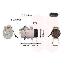Van Wezel Kompressor, Klimaanlage 0600K411 12V f&uuml;r BMW 64526987863
