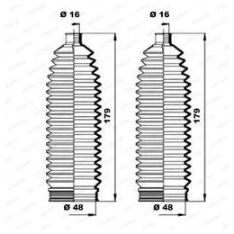 MOOG Faltenbalgsatz, Lenkung K150182 vorne rechts links 16mm f&uuml;r SKODA VW SEAT AUDI 1J0422831 8N0422831 1J0422831B
