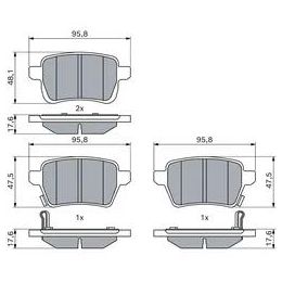 Bosch Bremsbelagsatz, Scheibenbremse 0 986 494 802 hinten rechts links f&uuml;r ALFA ROMEO FIAT LANCIA 77367914 77366595