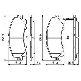 Bosch Bremsbelagsatz, Scheibenbremse 0 986 494 821 vorne rechts links f&uuml;r RENAULT INFINITI DACIA NISSAN D10604CC0A 410608710R D10604GA5A