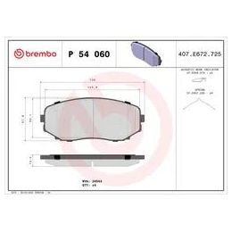 Brembo Bremsbelagsatz, Scheibenbremse P 54 060 vorne rechts links mit Zubeh&ouml;r f&uuml;r MITSUBISHI 4605B475