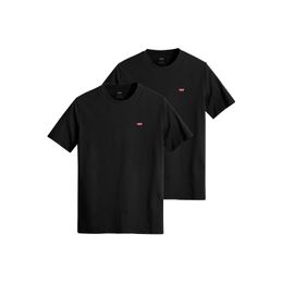 Levi's LEVI'S Herren T-Shirt "T-Shirt Original Housemark Tee 2er Pack", schwarz, Gr. S, Obermaterial: 100% Baumwolle CO., Shirts