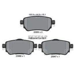 TEXTAR Bremsbelagsatz, Scheibenbremse 2596501 hinten rechts links f&uuml;r RENAULT NISSAN SAMSUNG D40604EA0A D40605SA0A 440603981R