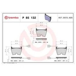 Brembo Bremsbelagsatz, Scheibenbremse P 85 132 vorne rechts links ohne Zubeh&ouml;r f&uuml;r SKODA VW SEAT AUDI 4S0698151J 8E0698151Q 4S0698151B