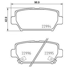 Brembo Bremsbelagsatz, Scheibenbremse P 54 062 hinten rechts links ohne Zubeh&ouml;r f&uuml;r MITSUBISHI (GAC) 4605B997 4605C012 4605C228