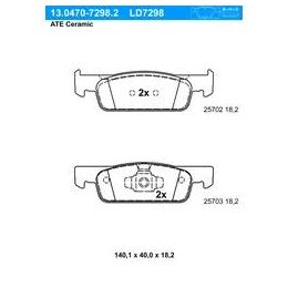 ATE Bremsbelagsatz, Scheibenbremse Ceramic 13.0470-7298.2 vorne rechts links f&uuml;r RENAULT DACIA SMART 410609646R 4534212000 410602581R