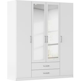 Kleiderschrank Rauch "Schrank Garderobe Ankleide GAMMA Breiten 91/136/181/226/271/315/360 cm", alpinwei&szlig;, griffe chrom, B:181cm H:210cm T:54cm, Holzwerkstoff, Schr&auml;nke, Kleiderschrank, verschiedene Griff-Varianten, mit Spiegel TOPSELLER MADE IN GERMANY, Topseller