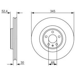 Bosch Bremsscheibe 0 986 479 747 vorne rechts links bel&uuml;ftet 345mm f&uuml;r VW AUDI PORSCHE 95B615301B 4G0615301AE 4G0615301