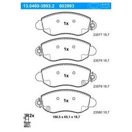ATE Bremsbelagsatz, Scheibenbremse 13.0460-3993.2 vorne rechts links f&uuml;r FORD 4077636 1135167 1318139
