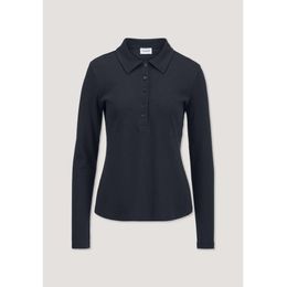 hessnatur Longsleeve Polo in marine | Gr.: 40