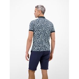 Lerros Poloshirt mit floralem All-over-Print, 2-Tone-Optik Herren Gr&ouml;&szlig;e XXXL navy