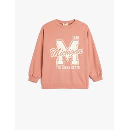 KOTON Sweatshirt M&auml;dchen Gr&ouml;&szlig;e 122/128 altrosa / wei&szlig;