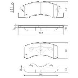 A.B.S. Bremsbelagsatz, Scheibenbremse 37490 vorne rechts links f&uuml;r MITSUBISHI DAIHATSU 0449197211000 0449197209000 0449197214000