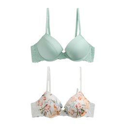 next BH Damen Gr&ouml;&szlig;e 80 mint / dunkelgr&uuml;n / hellorange / wei&szlig;