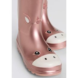 XQ FOOTWEAR M&auml;dchen Gummistiefel "KINDER STIEFEL", Gr. 35, bunt, Obermaterial: 100% Gummi, unifarben mit Farbeins&auml;tzen, Schuhe, Regenschauer ist kein