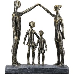 Dekofigur CASABLANCA BY GILDE "Skulptur Familie sch&uuml;tzende H&auml;nde bronzefarben H. 30 cm", braun (bronzefarben), B:26cm H:30cm T:8,5cm, Kunstharz, Dekofiguren