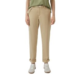 Chinohose s.Oliver, Damen, Gr. 46, N-Gr, beige, Web, Obermaterial: 98% Baumwolle, 2% Elasthan. Futter: 100% Baumwolle, unifarben, regular fit kn&ouml;chellang, Hosen Chinohose, mit G&uuml;rtel