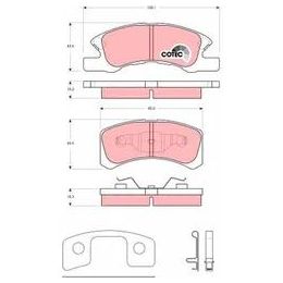 TRW Bremsbelagsatz, Scheibenbremse GDB3358 vorne rechts links mit Zubeh&ouml;r f&uuml;r MITSUBISHI DAIHATSU 4605B006 4605B005 04465-B2030-000