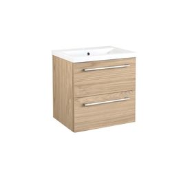 Waschtisch Welltime "Scandic, Waschbeckenunterschrank inkl. Waschbecken, Badm&ouml;bel", helle eiche, eichefarben, B:51cm H:53,5cm T:39cm, FSC-zertifizierter Holzwerkstoff, Waschtische, Waschtisch