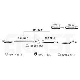 Ernst Mittelschalld&auml;mpfer Set 011266 f&uuml;r GENERAL MOTORS OPEL 5852127 09129946 13204581