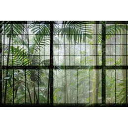 Livingwalls Fototapete LIVING WALLS "Walls by Patel Rainforest 1", gr&uuml;n, B:4m L:2,7m, Vlies, Tapeten, Vlies, Wand, Schr&auml;ge